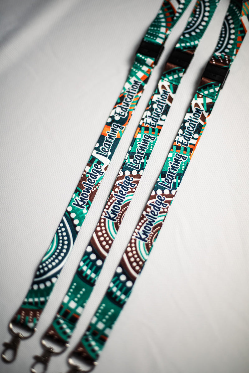 Education Range - Lanyard- Double Clips- Now includes text "KNOWLEDGE – Dezigna