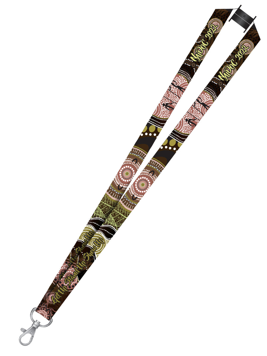 NAIDOC 2022 - Lanyards - Design 1 (Olive/Brown) – Dezigna